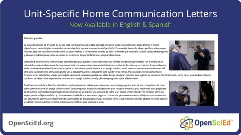 Parent Engagement in Science: Activating OpenSciEd at Home